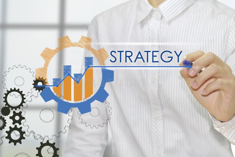 Man Hand with Pen Drawing Graph Chart and Business Strategy. Stock ...