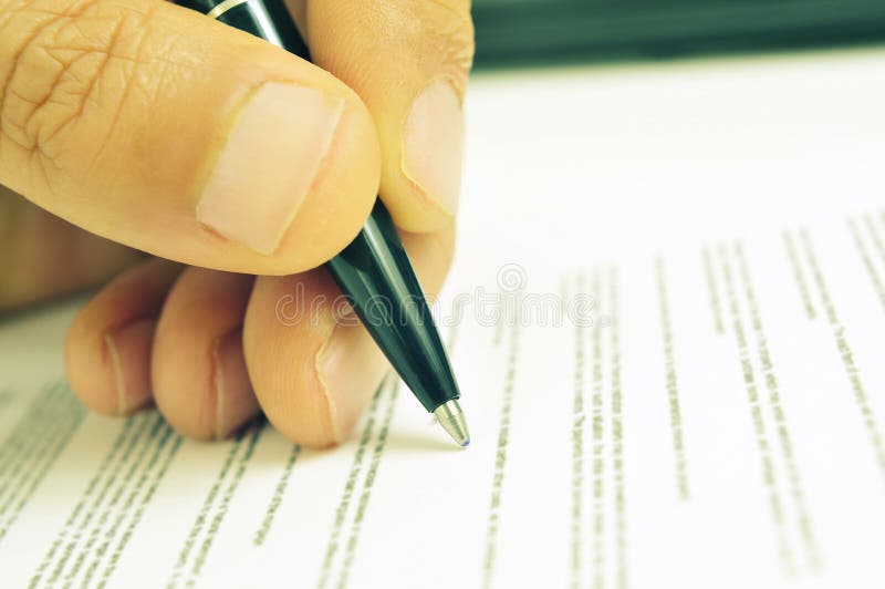 Man Hand with a Pen, with a Retro Filter Effect Stock Image - Image of ...