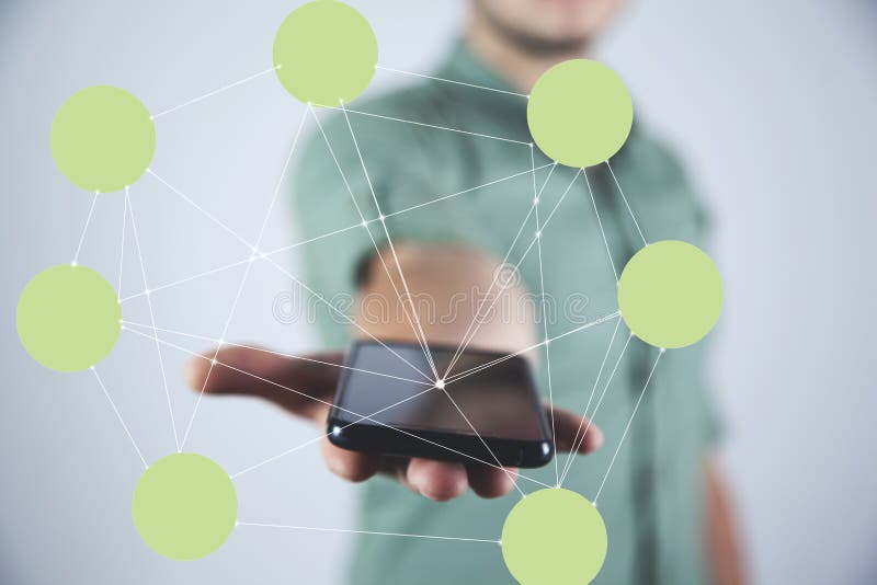 Man hand phone with graph stock image. Image of digital - 154701495