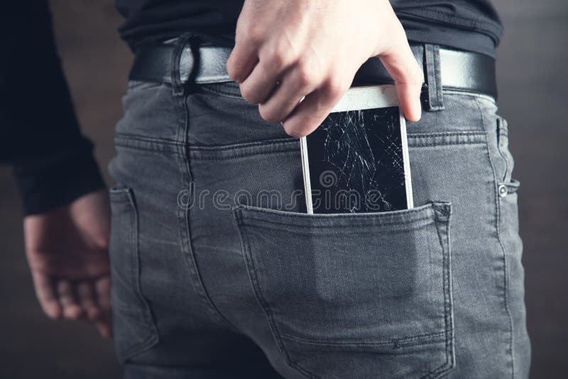 Pocket broken phone stock image. Image of phone, telephone - 244843095
