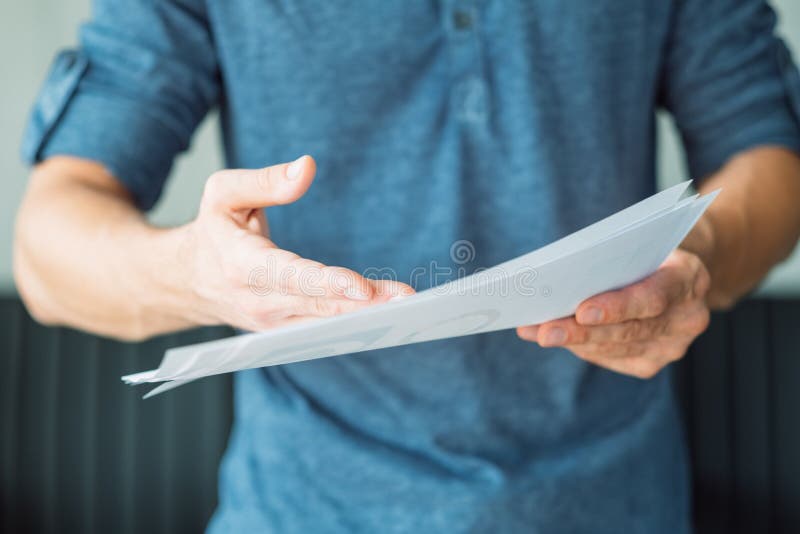 Man Hand Point Fact Document Business Papers Proof Stock Photo - Image ...