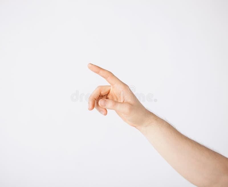 Man Hand Pointing at Something Stock Image - Image of careful, gesture ...