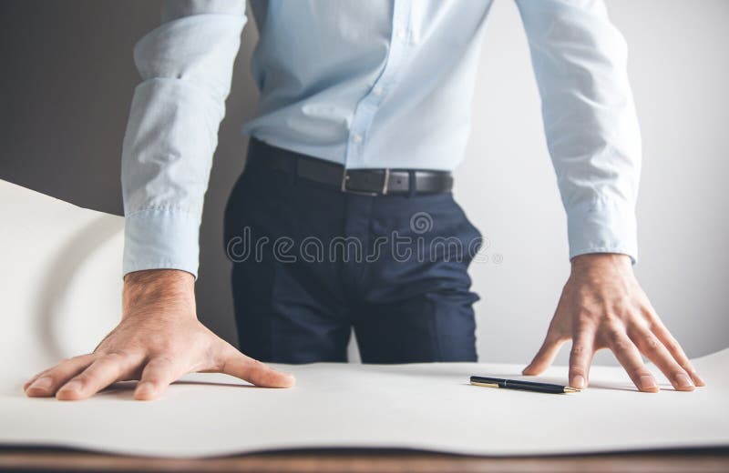 Man hand poster stock photo. Image of table, magazine - 196470192