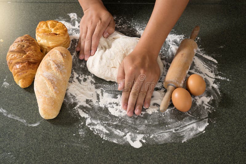 Man Hand Prepare Bakery Raw Material Stock Photo - Image of cooking ...