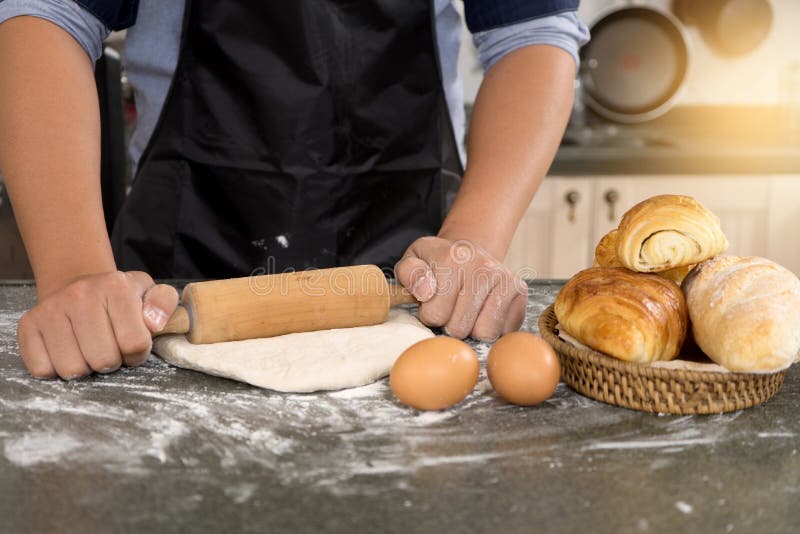 Man Hand Prepare Bakery Raw Material Stock Photo - Image of ingredients ...