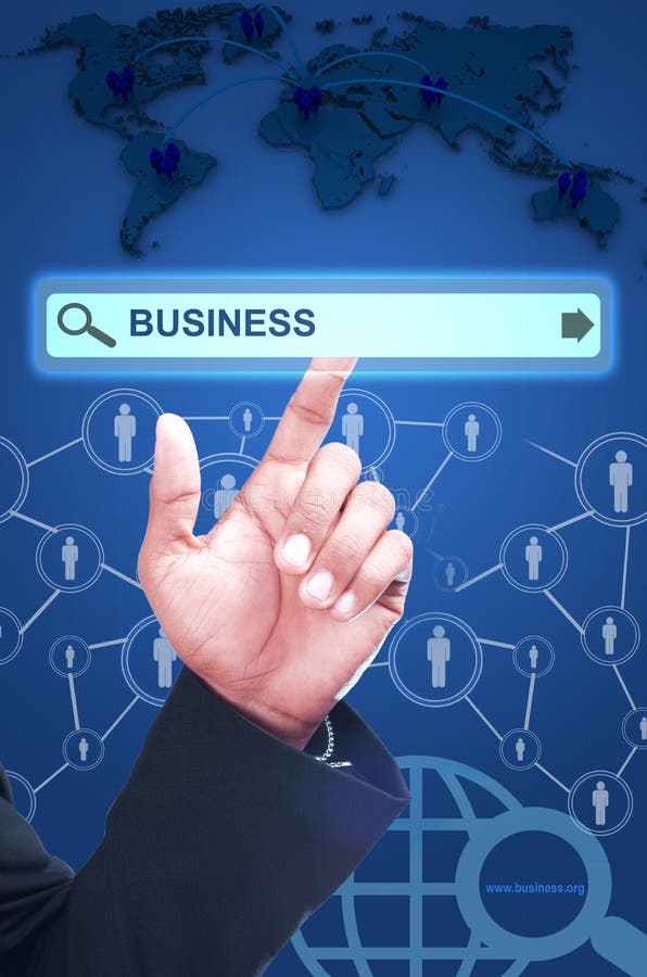 Man Hand Pressing Business Button Stock Image - Image of option, choose ...