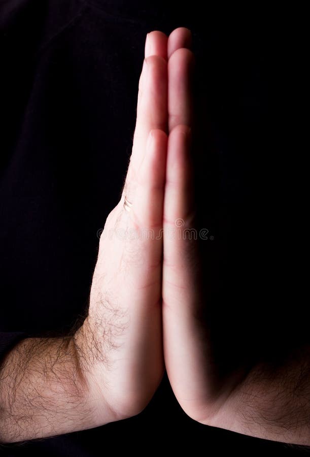 Man Hand Samen, Gebed En Verzoek - Silhouet Stock Foto - Image of palm ...