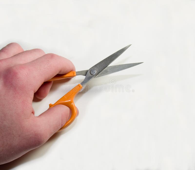 Man Hand with Scissors stock image. Image of cutting, craft - 3550631