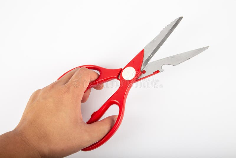 Red plastic scissors stock photo. Image of background - 23579114