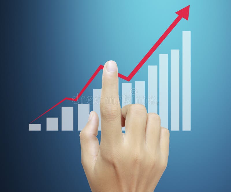 Man hand showing graph stock photo. Image of protect - 45402018