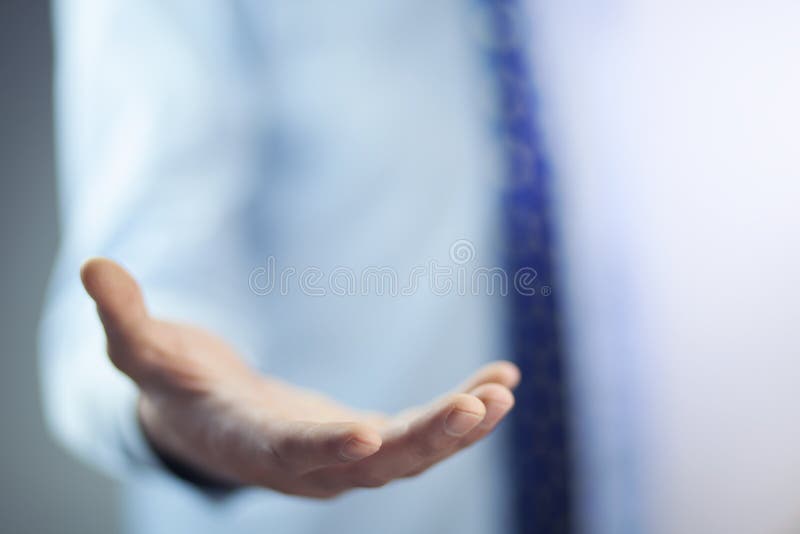 Man Hand Showing Something on Empty Palm Stock Image - Image of concept ...