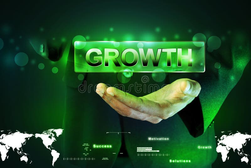 Man Hand Showing the Word Growth Stock Illustration - Illustration of ...