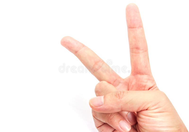 Man Hand Shows the Number Two. Stock Image - Image of symbol, thumb ...