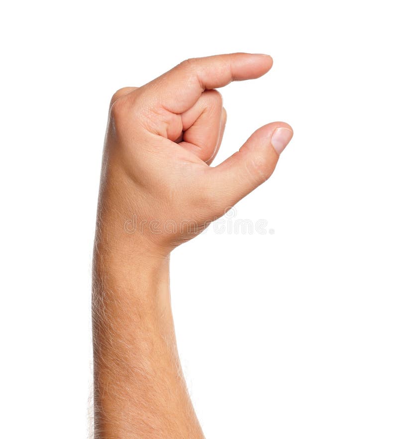 Man Hand Sign. Isolated on White Background Stock Image - Image of ...