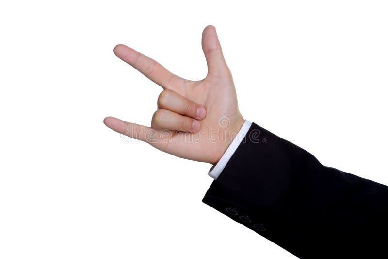 Man Hand Sign in Suit Isolated Stock Image - Image of gesturing, index ...