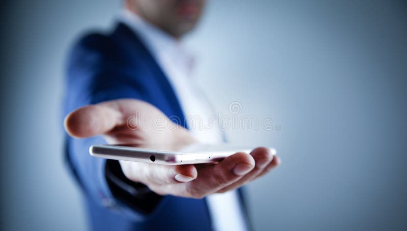 Man hand smart phone stock image. Image of close, phone - 191824249
