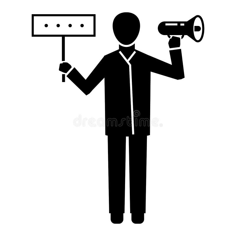 Man Hand Speaker Icon, Simple Style Stock Vector - Illustration of ...