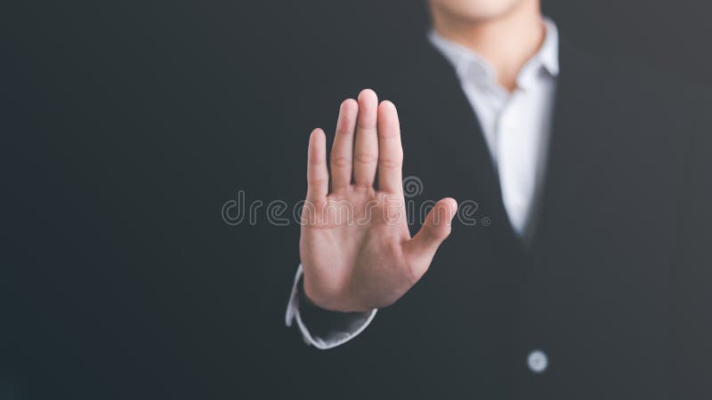 Man Hand Stop Sign, Warning Concept, Refusal, Caution, Symbolic ...