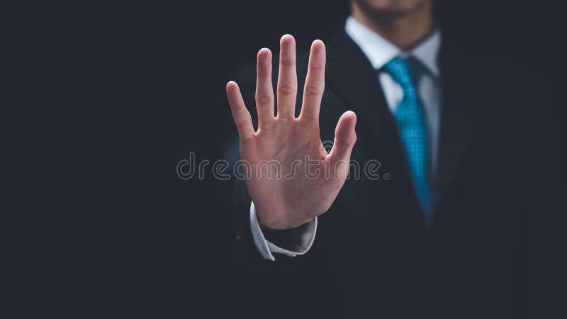 Man Hand Stop Sign, Warning Concept, Refusal, Caution, Symbolic ...