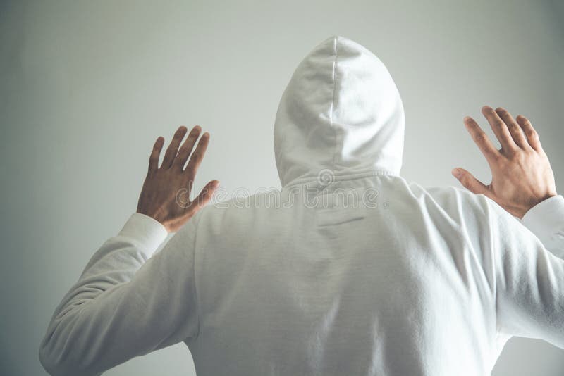 Man Hand Surrender Sign in Back Stock Image - Image of hand, male ...