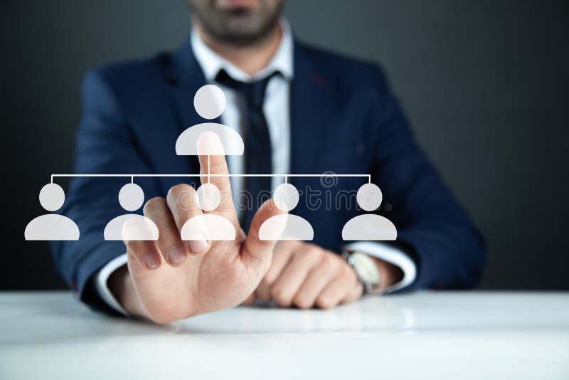 Man Hand Team Network in Screen Stock Photo - Image of team, virtual ...