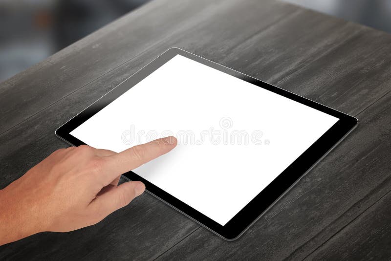 Touch Tablet with Right Hand. Tablet with Isolated Screen for Mockup ...