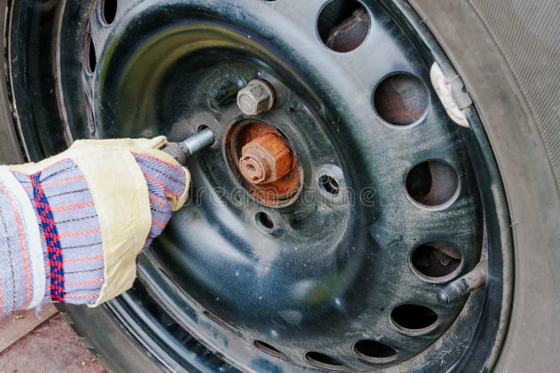 The Man Hand Turns the into the Wheel Stock Image - Image of torque ...