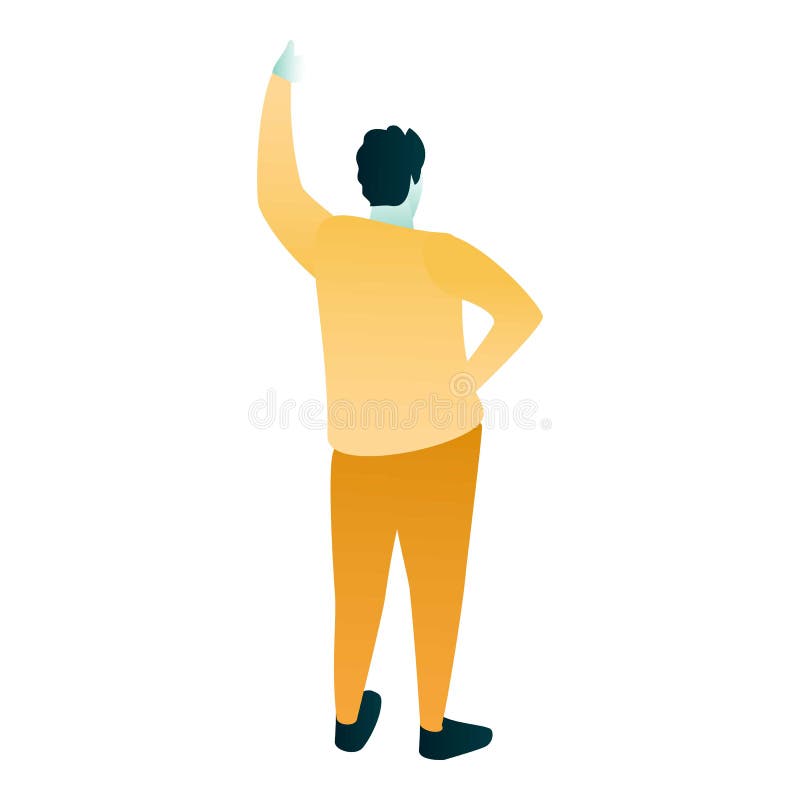 Man Hand Up Icon, Isometric Style Stock Vector - Illustration of ...