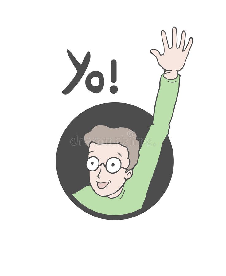 Man with Hand Up and Me Message in Spanish Stock Vector - Illustration ...