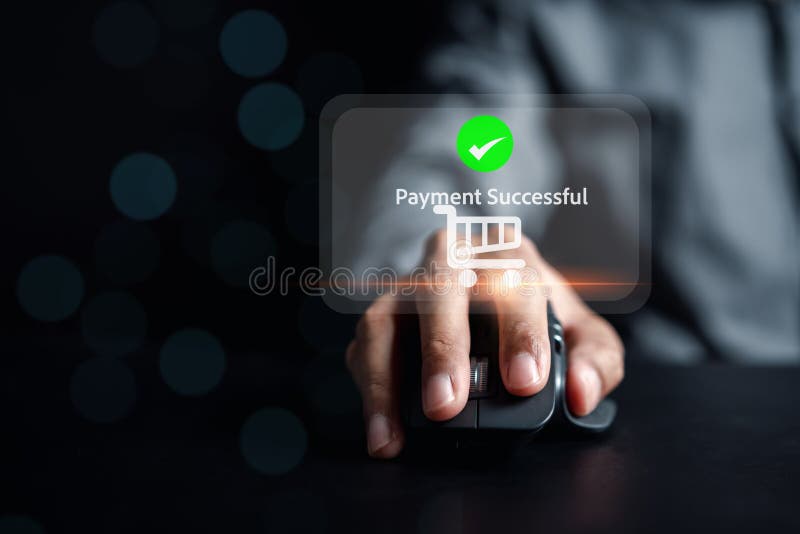 Man Hand Using Computer Mouse, Access Paying Online Payment, Banking ...