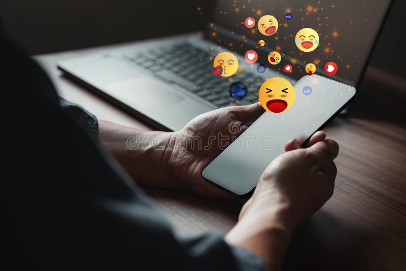 Man Hand Using Smartphone Typing Live Chat Chatting on Application ...