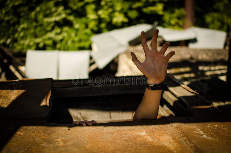 Dead Man Hand in Rubble after Earthquake Disaster Stock Image - Image ...