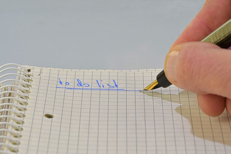 Man Hand Writing Text - To Do List - in Notebook. Copy Space Stock ...