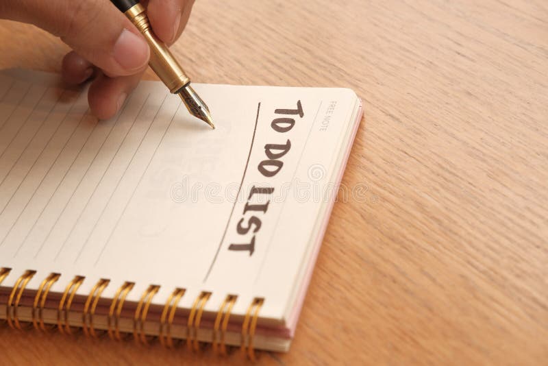 Man Hand Writing To Do List on Notepad Stock Image - Image of design ...