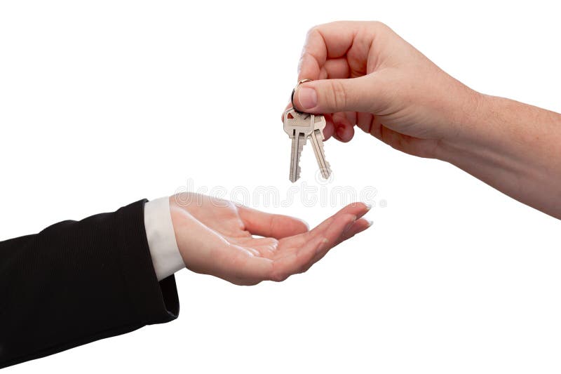 Man Handing Over Woman Set of Keys Stock Photo - Image of moving ...
