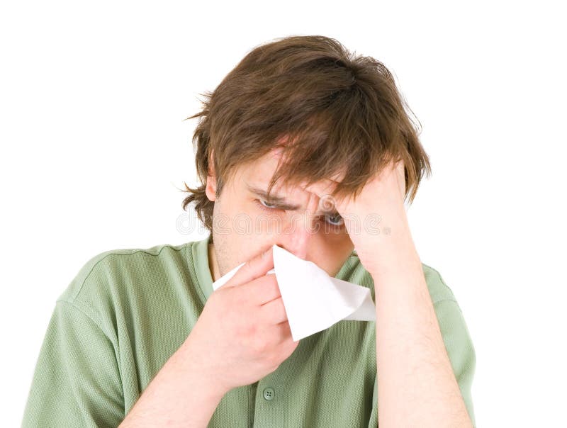 Man with a handkerchief stock image. Image of white, sick - 13373535