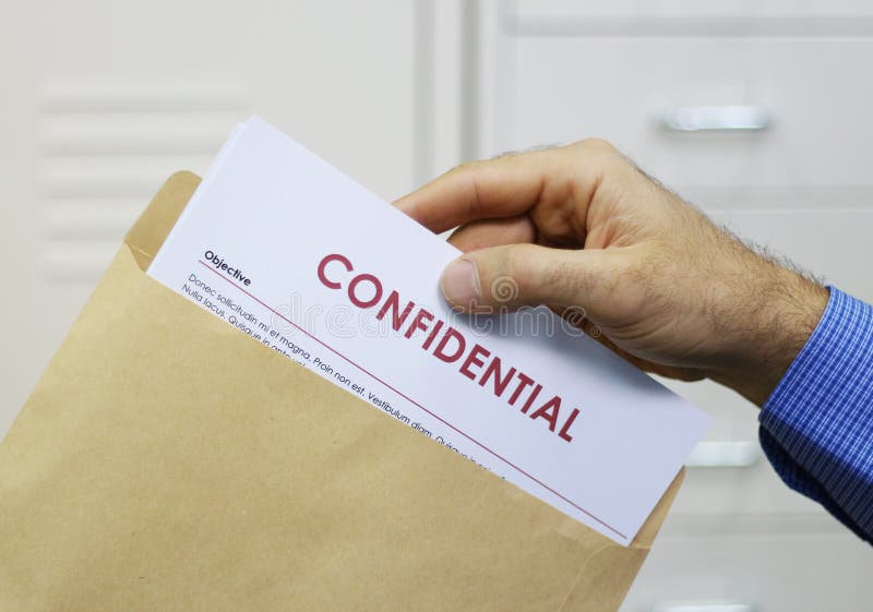Man Handling Confidential Documents Stock Image - Image of envelope ...