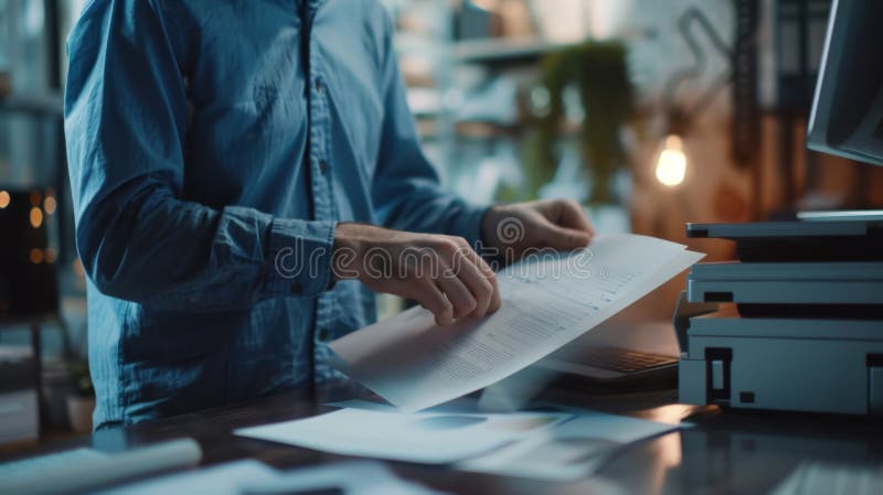 The Man Handling Documents.AI Generated Image Stock Image - Image of ...