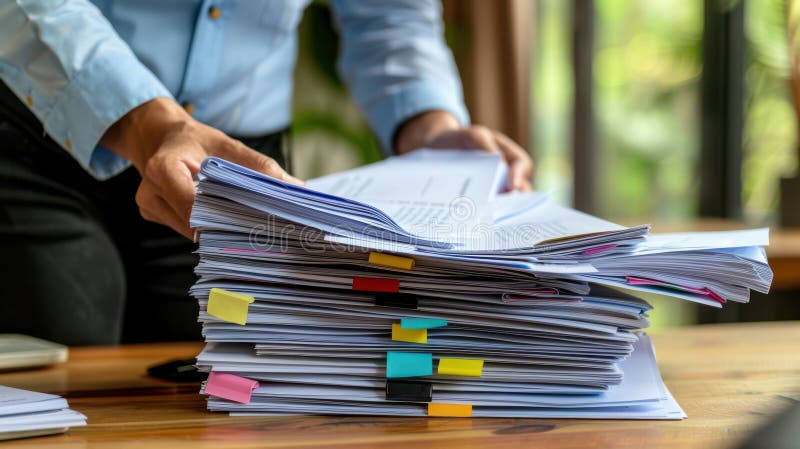 The Stack of Organized Documents.AI Generated Image Stock Illustration ...