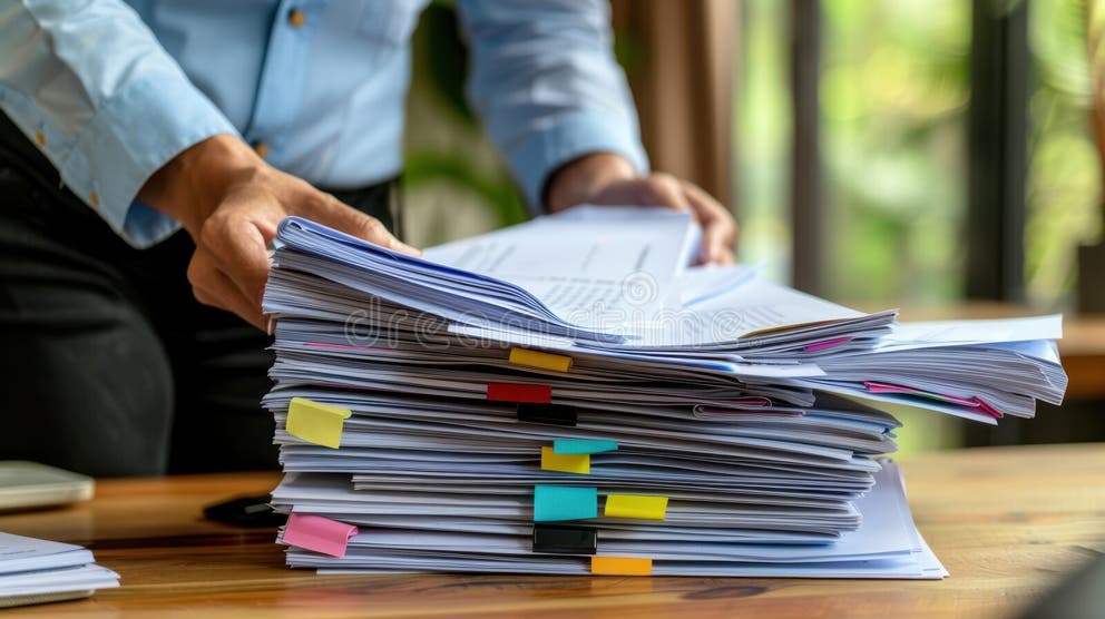 The Stack of Organized Documents.AI Generated Image Stock Illustration ...
