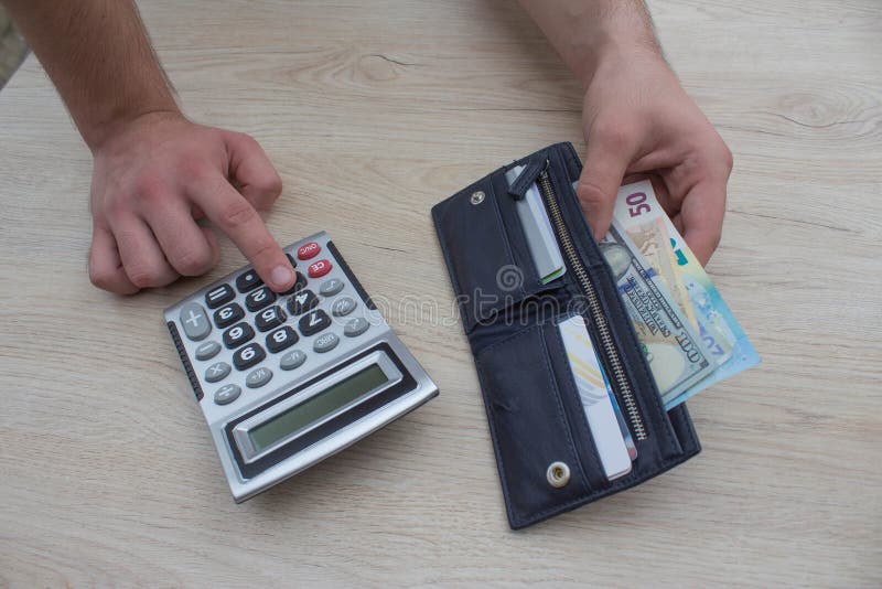 Man, Hands Calculator To Count Money Stock Image - Image of wealth ...