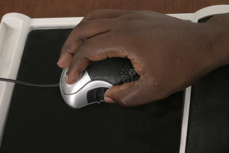 Man Hands on Computer Mouse 1 Stock Image - Image of device, computer ...