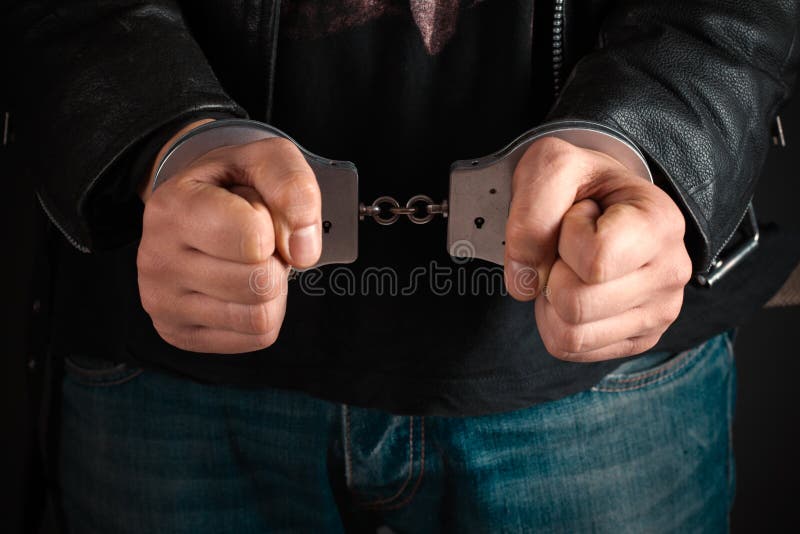 Man hands in handcuffs stock image. Image of hand, arrest - 47395669