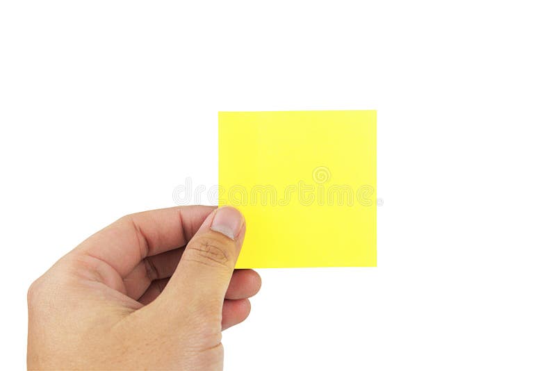 Man Hands Holding Sticky Notes Paper Stock Photo - Image of hold, hand ...