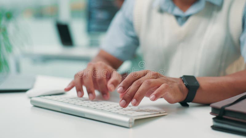 Man, Hands and Keyboard for Web Coding in Office, Typing and Online for Programming Cpu. Male ...