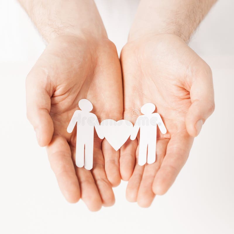 Man hands with paper men stock photo. Image of couple - 32103476