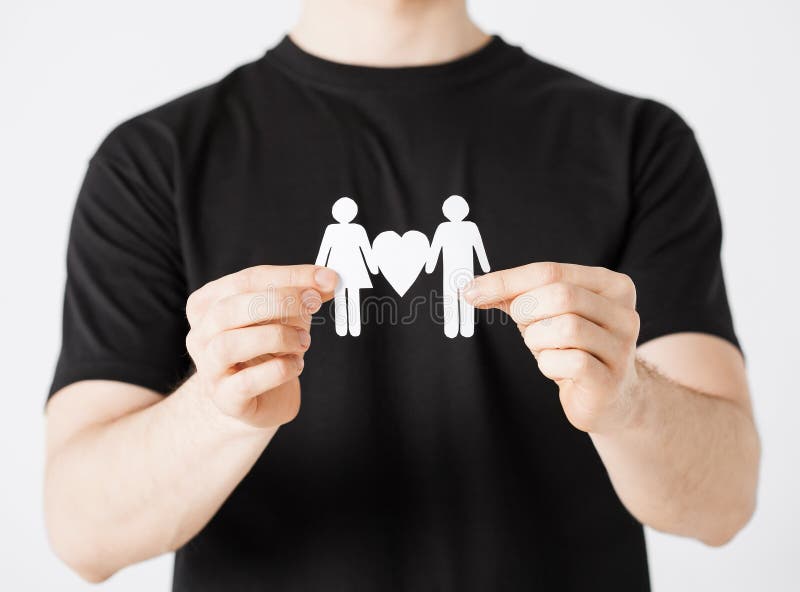 Man hands with paper men stock photo. Image of charity - 32284332