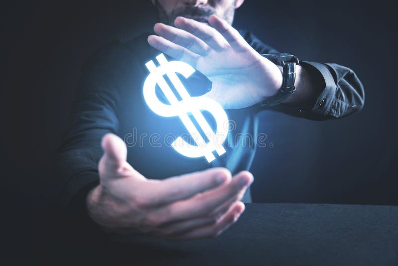Man Hands Protect Dollar Sign Stock Photo - Image of businessman ...