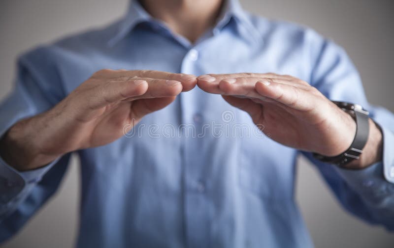 Man Hands with Protect Gesture Stock Photo - Image of sign, showing ...