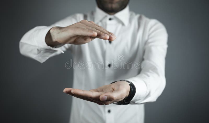 Man Hands with Protect Gesture Stock Image - Image of person, protect ...